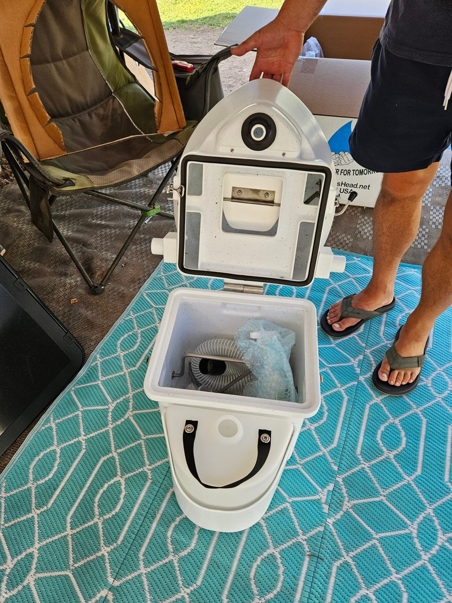 Natures Head Toilet Installation - Fulltime Caravanning